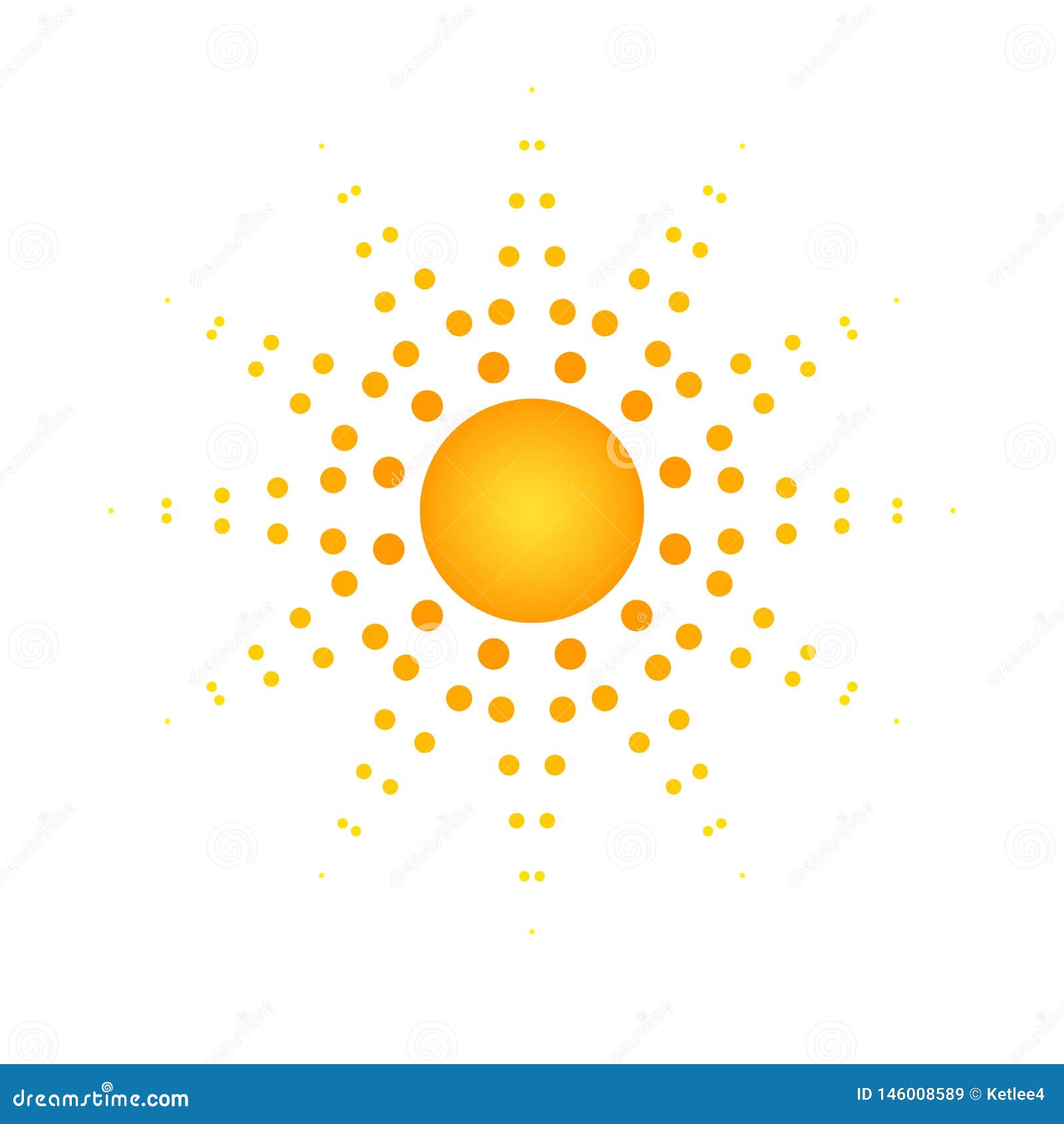 Solar Radial Pattern Orange Abstract Banner from Dots Sun Shape Design ...