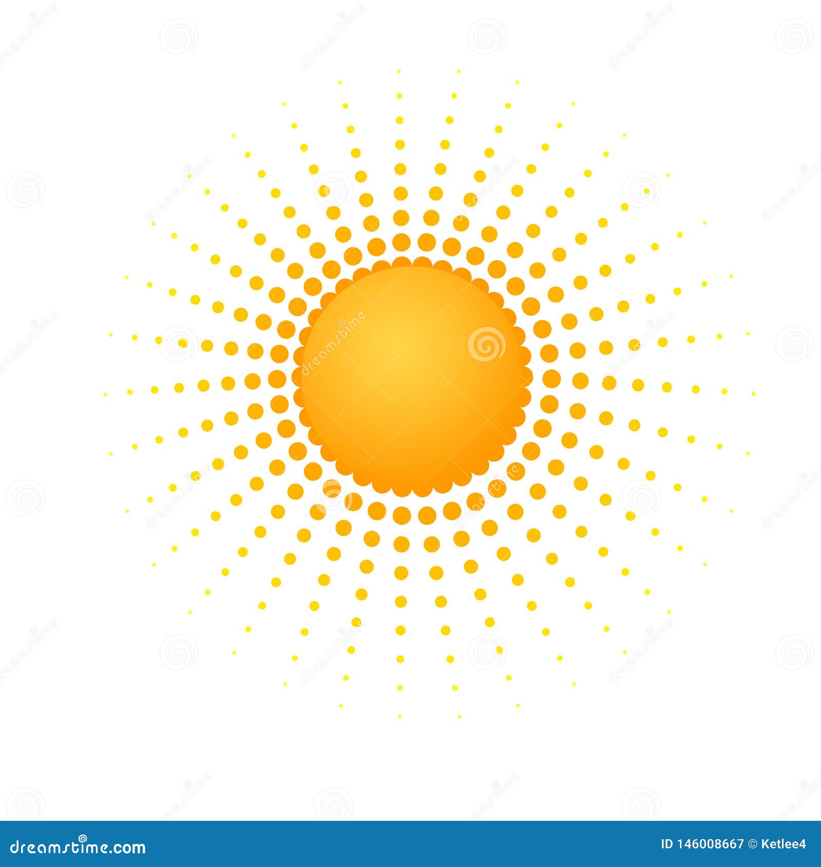 Solar Radial Pattern Orange Abstract Banner from Dots Sun Shape Design ...