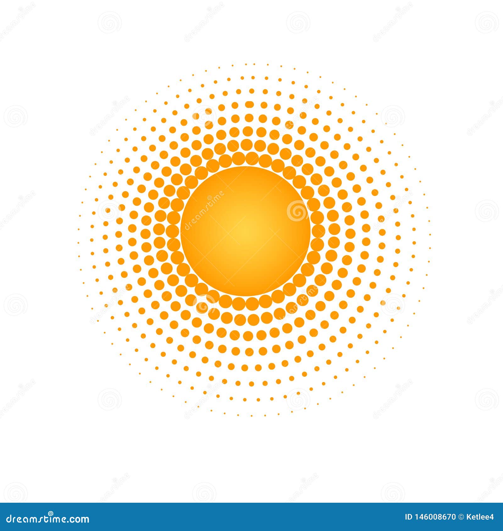 Solar Radial Pattern Orange Abstract Banner from Dots Sun Shape Design ...