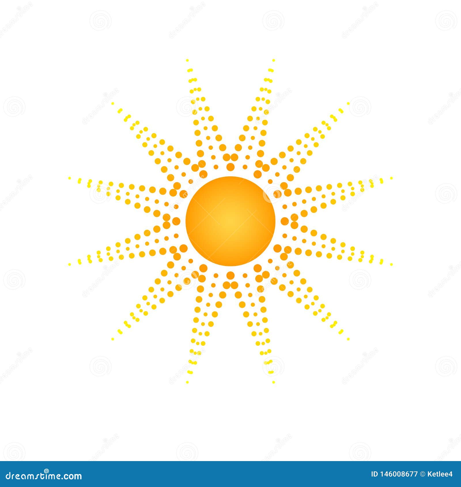 Solar Radial Pattern Orange Abstract Banner from Dots Sun Shape Design ...