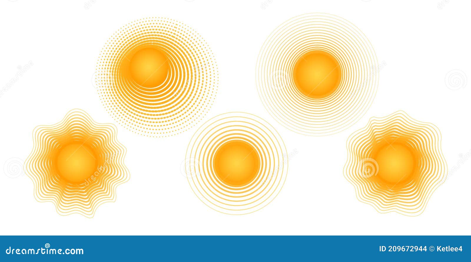 Solar Radial Pattern Orange Abstract Banner from Lines Sun Shape Design ...