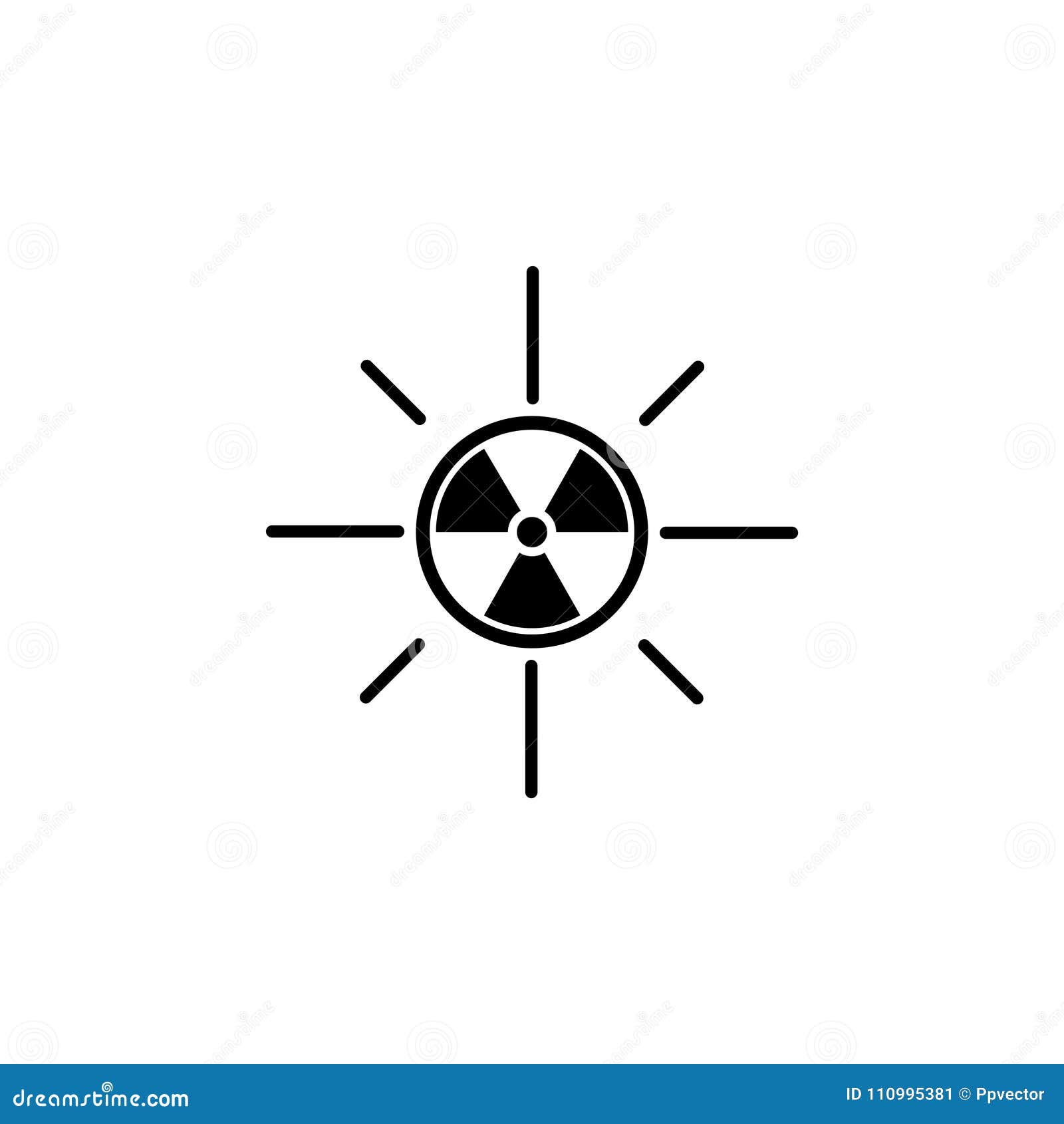 Solar radiation icon stock vector. Illustration of hexagon - 110995381