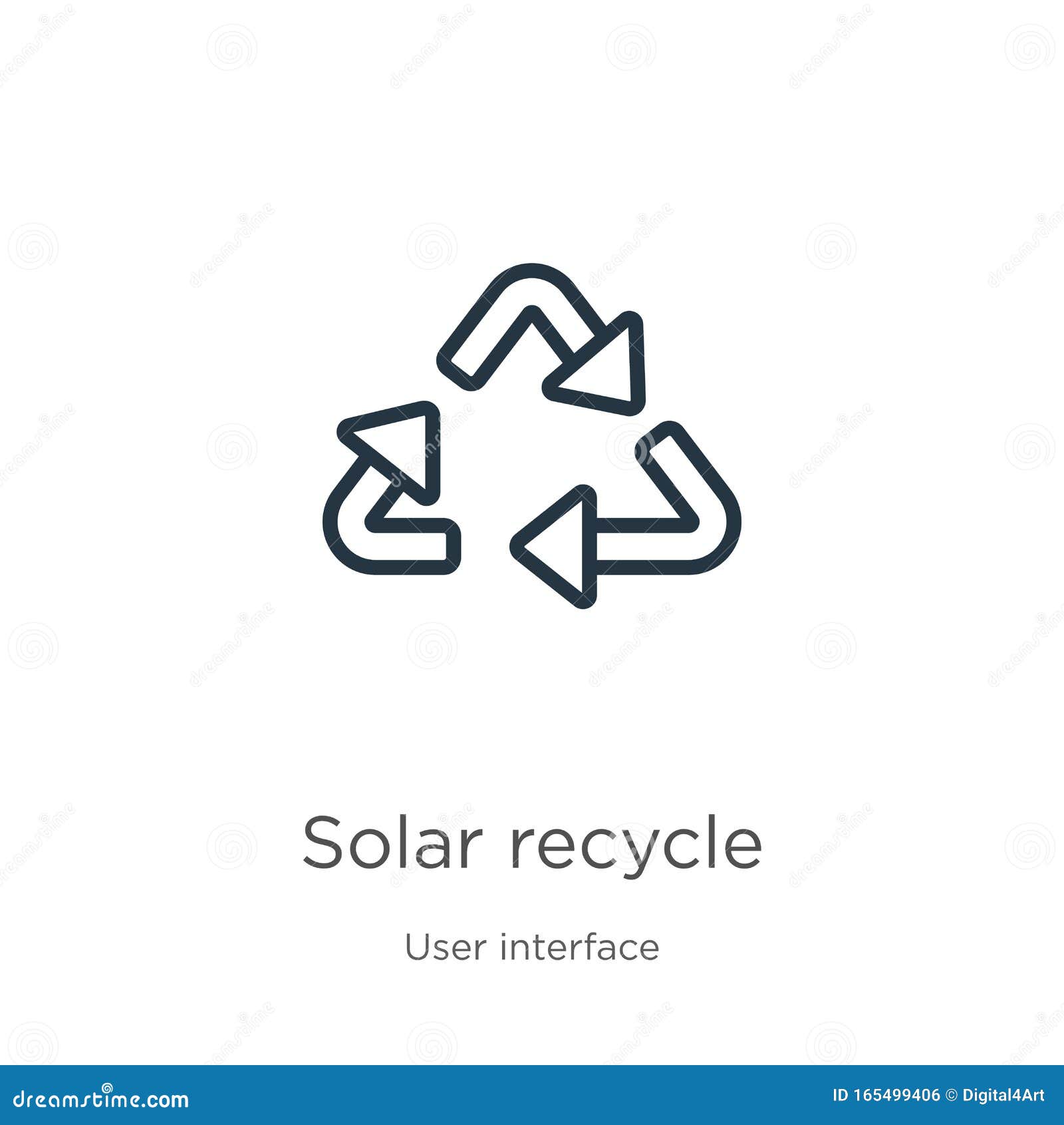 Solar Recycle Vector Icon On White Background. Flat Vector Solar ...