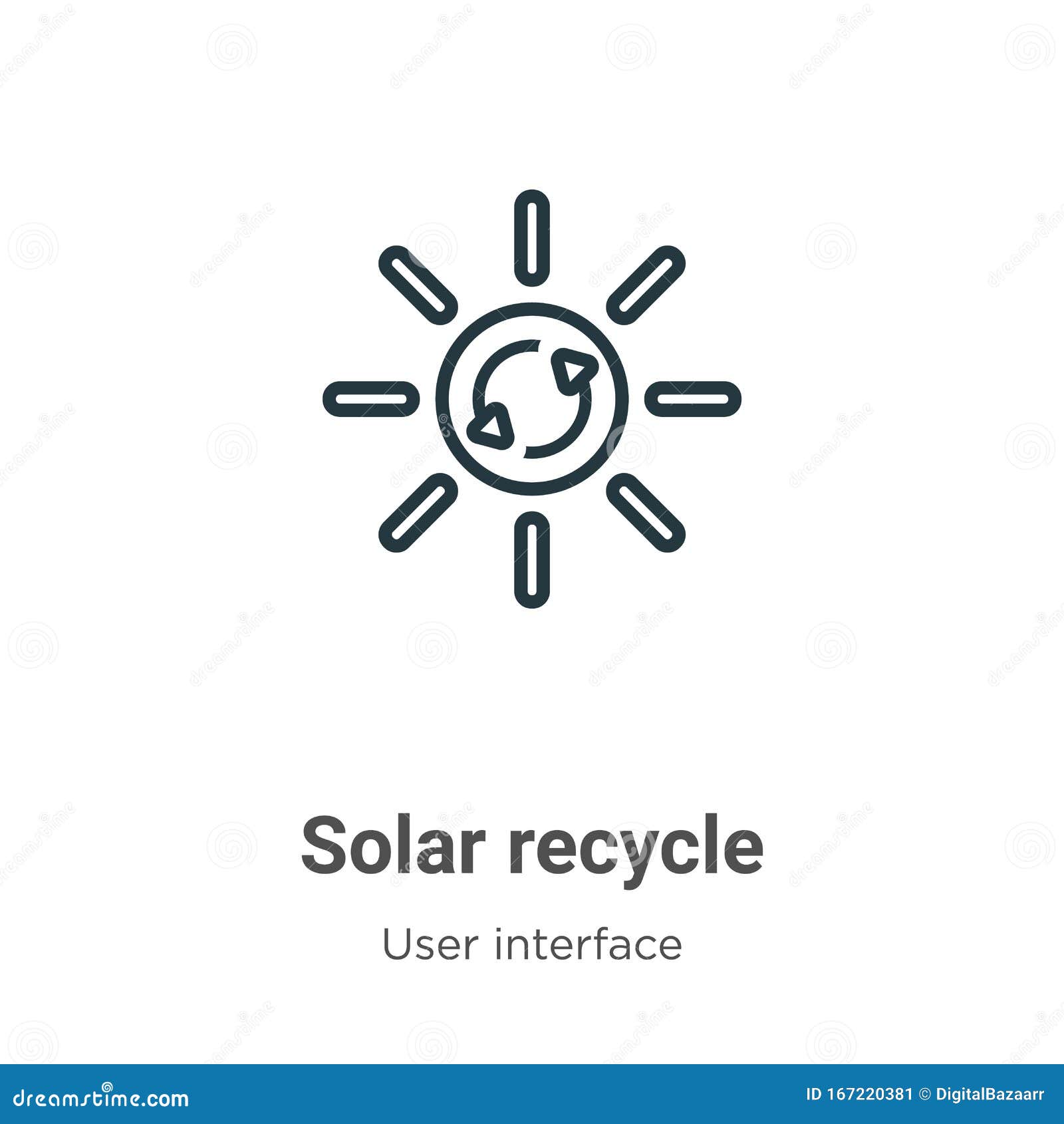 Solar Recycle Vector Icon On White Background. Flat Vector Solar ...