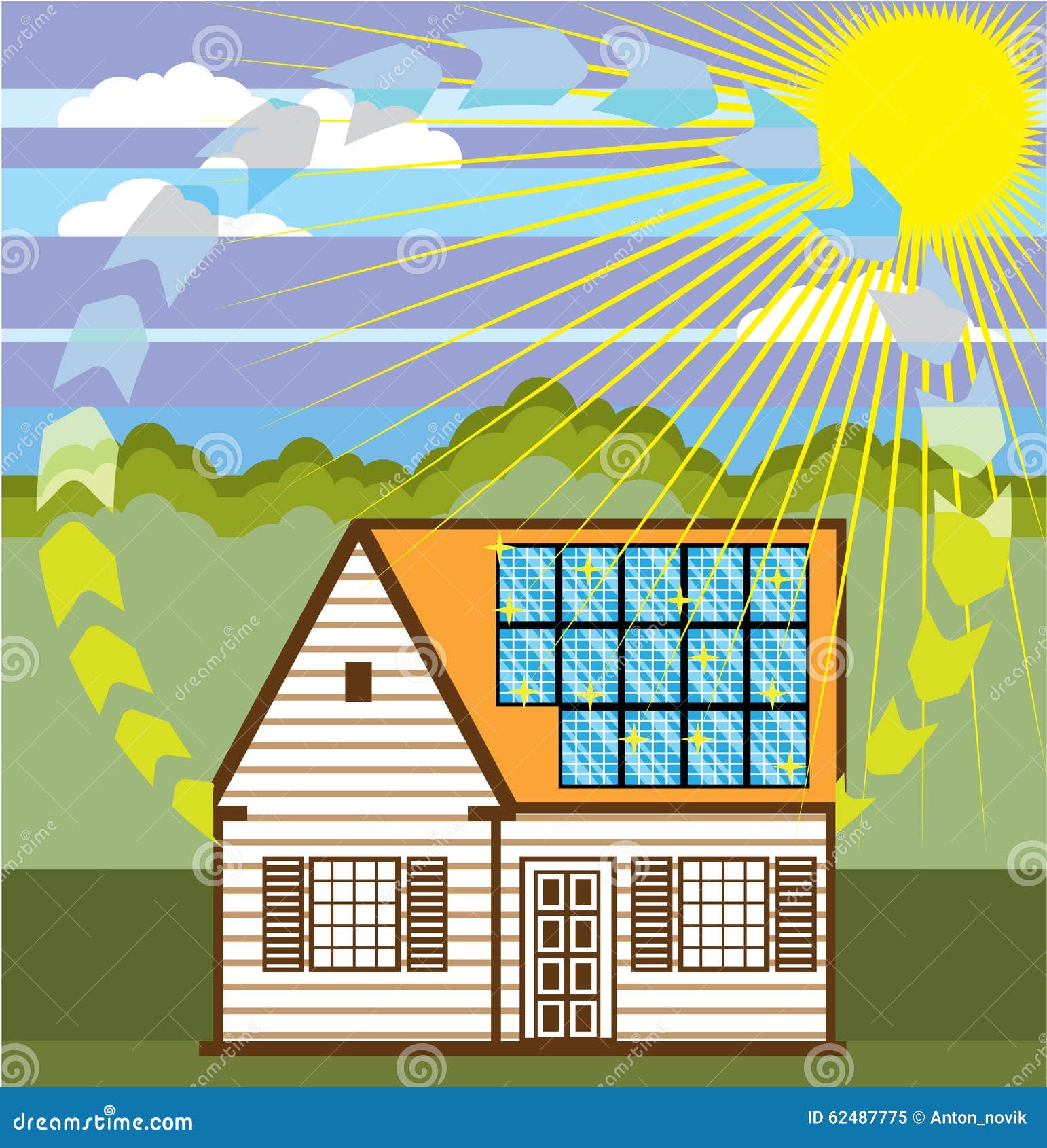 Solar Renewable Energy Eco Efficient Vector Stock Vector - Illustration ...
