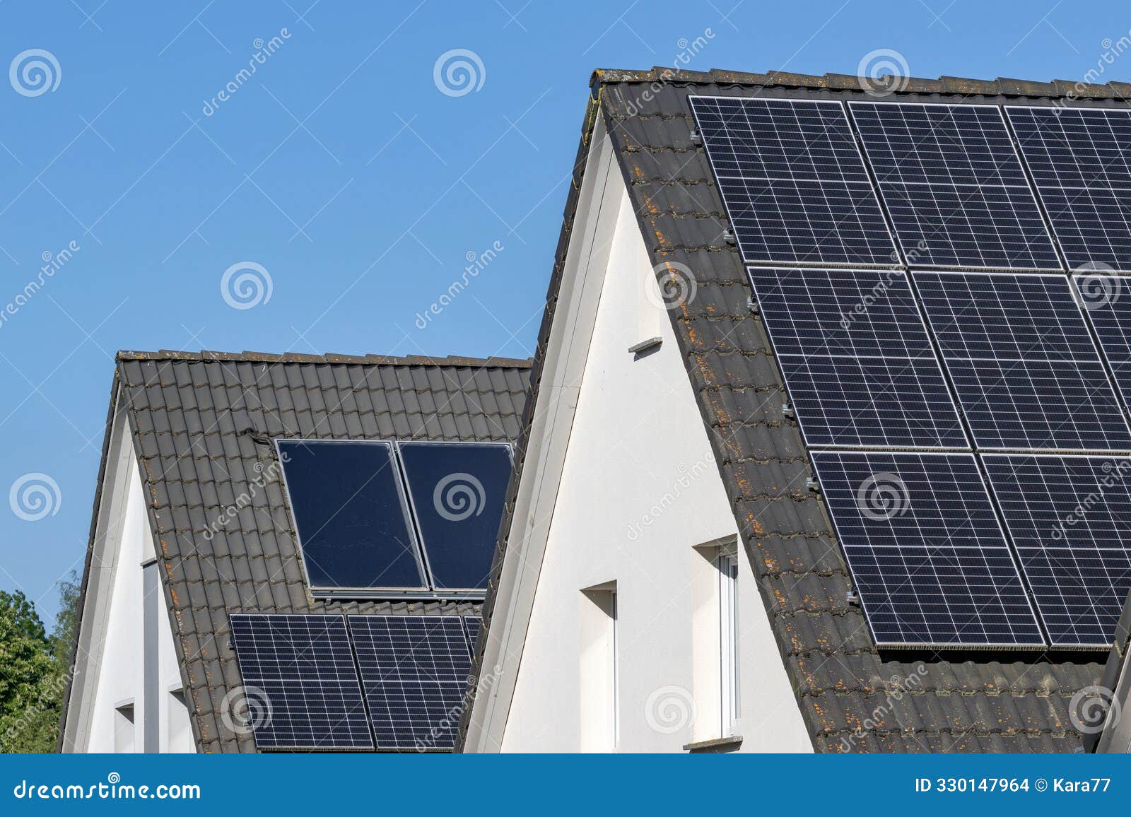 Solar_roofs stock photo. Image of residential, gable - 330147964