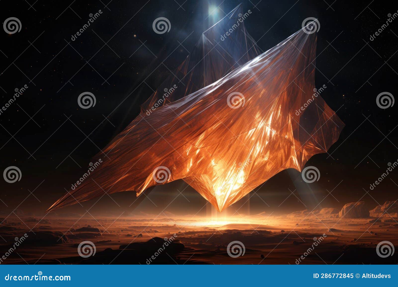 Solar Sail in Action, Capturing Sunlight for Energy Stock Image - Image ...
