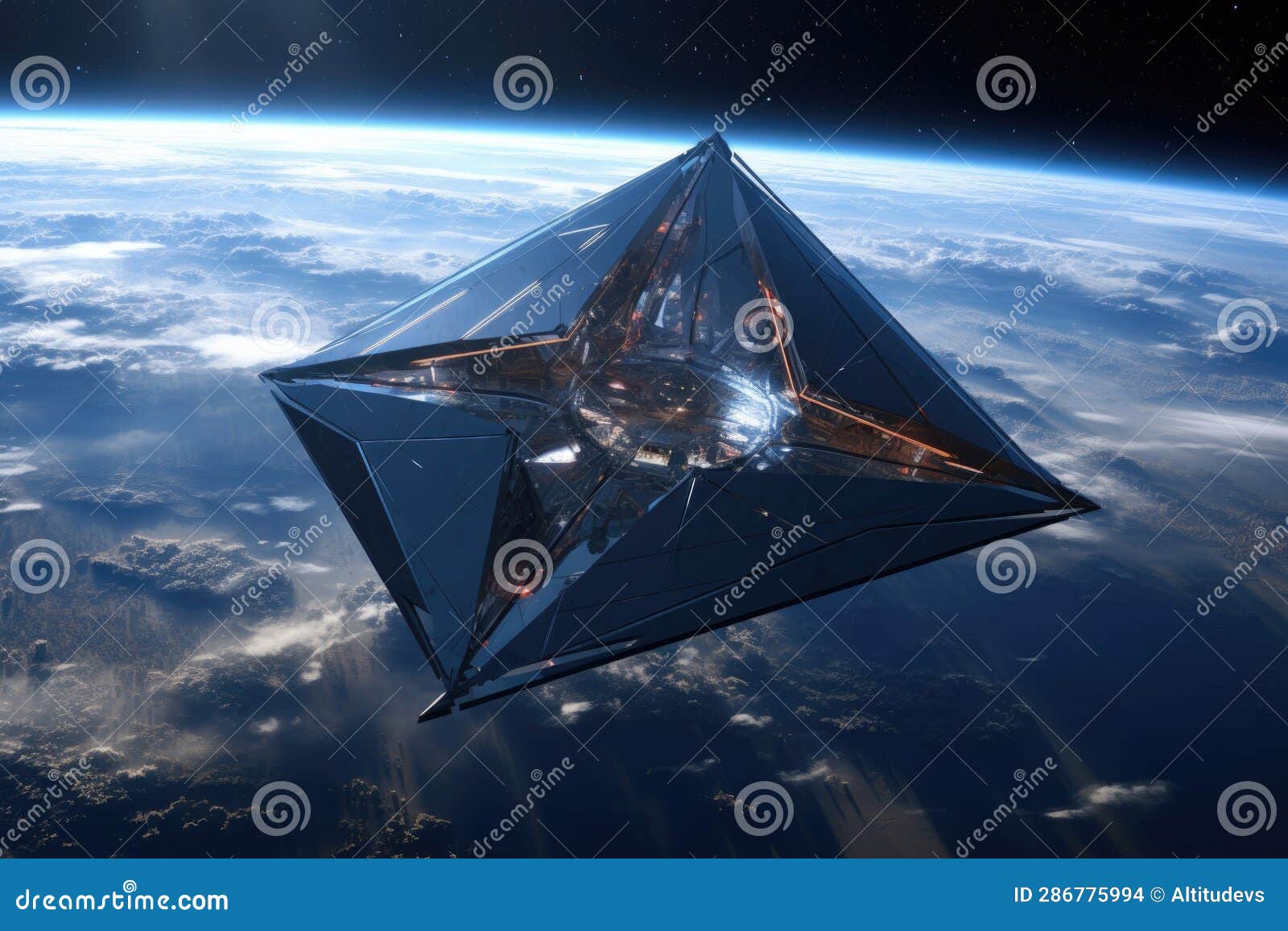 Solar Sail Concept Art In A Futuristic Setting Stock Photo ...