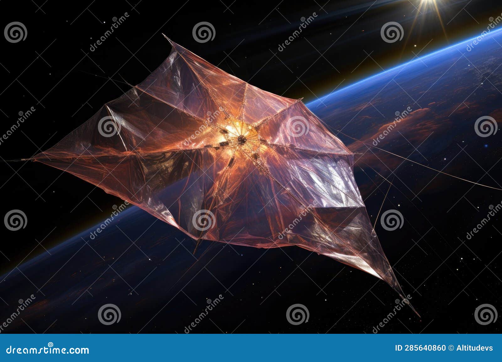 Solar Sail Concept Art In A Futuristic Setting Stock Photo ...