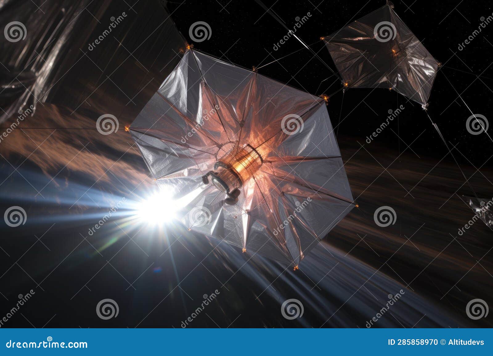 Solar Sail Concept Art In A Futuristic Setting Stock Photo ...