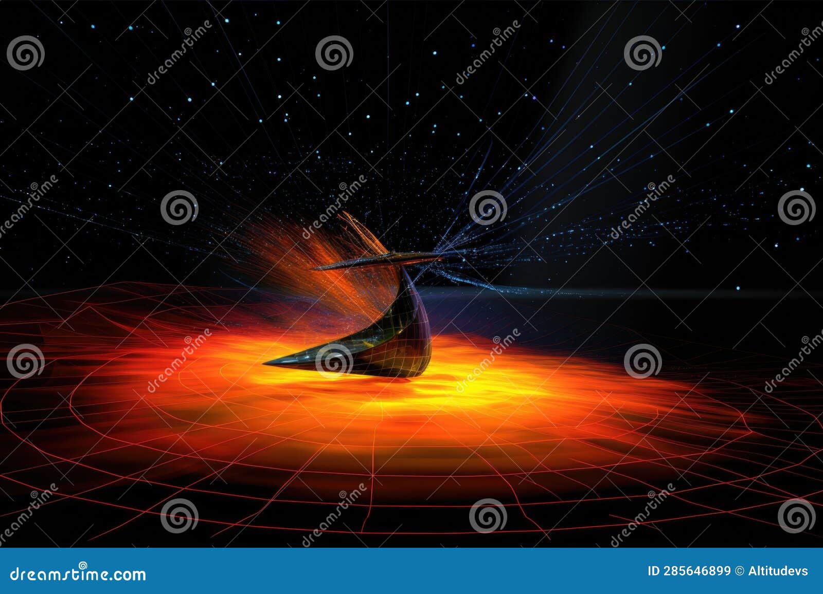 Solar Sailing Trajectory Simulation on a Screen Stock Image - Image of ...