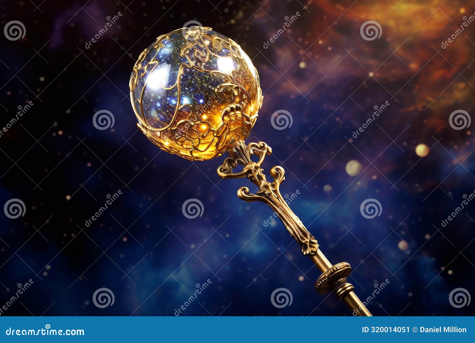 Solar Scepter Fantasy Sky Night Gazing Stock Illustration ...