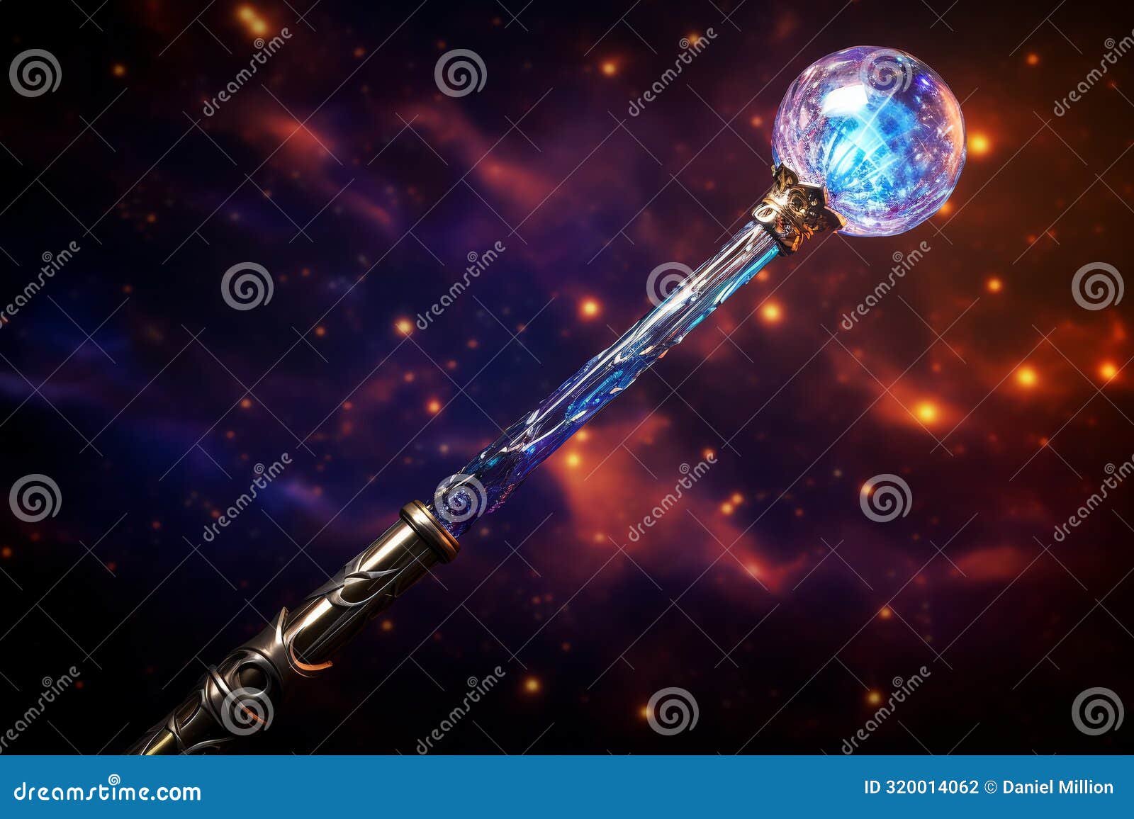 Solar Scepter Fantasy Sky Night Gazing Stock Illustration ...