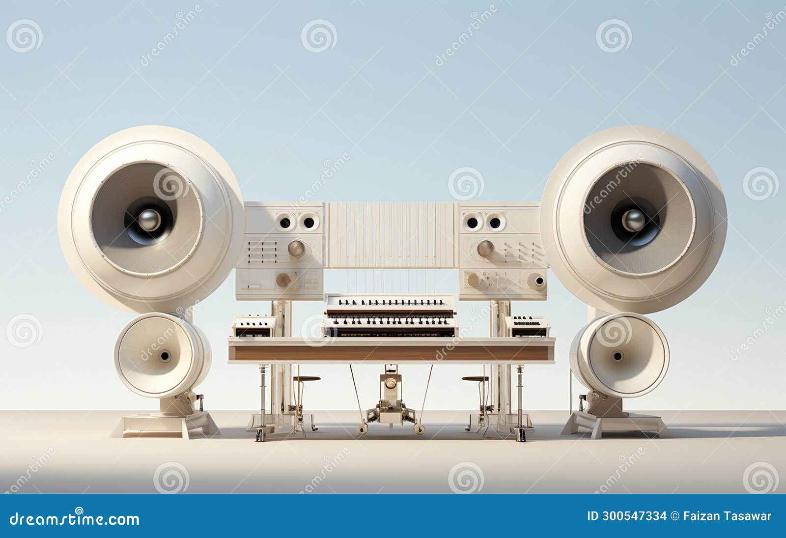 Solar Sound Systems Background White -Generative Ai Stock Illustration ...