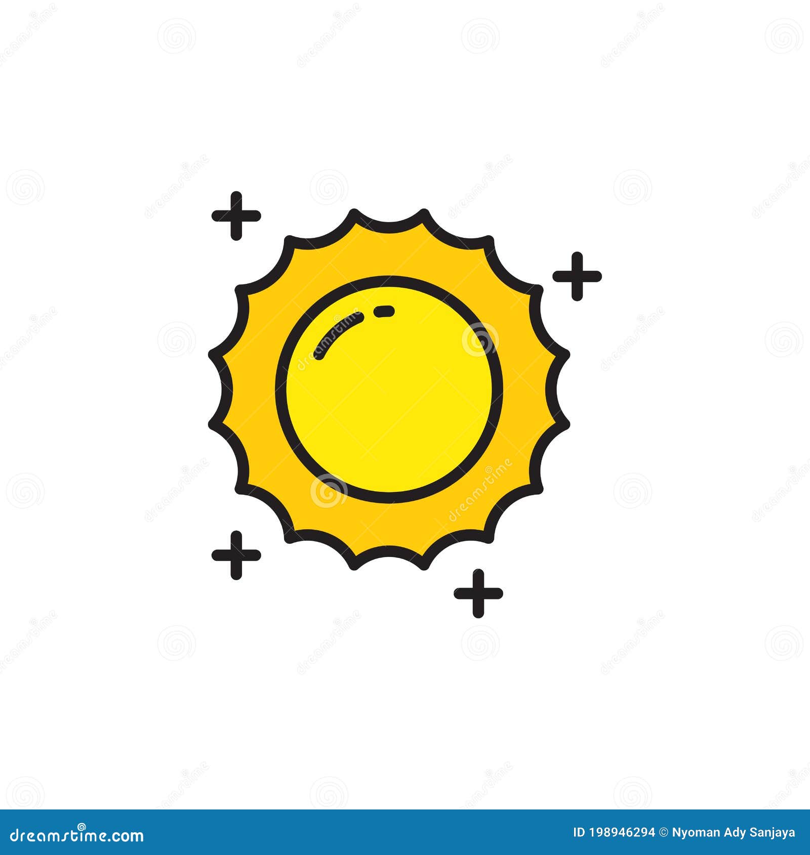 Solar Star Vector Icon Symbol Isolated on White Background Stock Vector ...