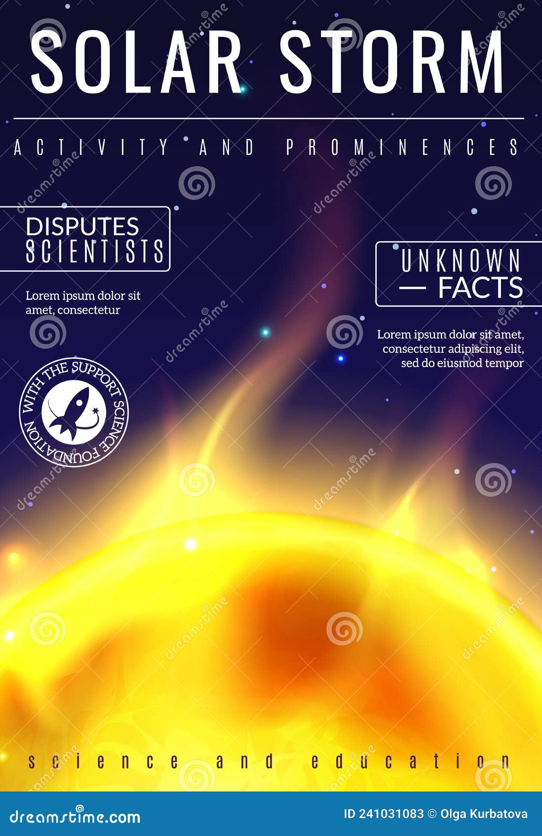 Solar Storm Banner Template. Astronomy Science Poster Stock Vector ...