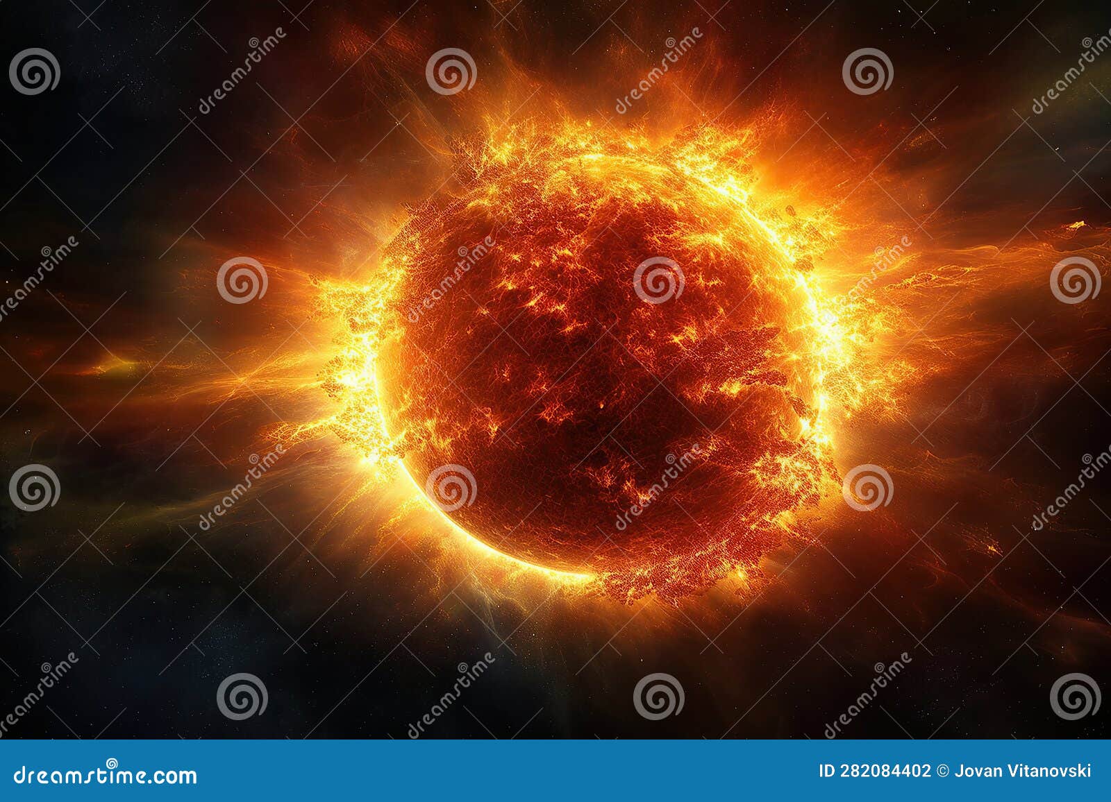 Solar Storm Showing the Whole Sun Generative AI Stock Illustration ...