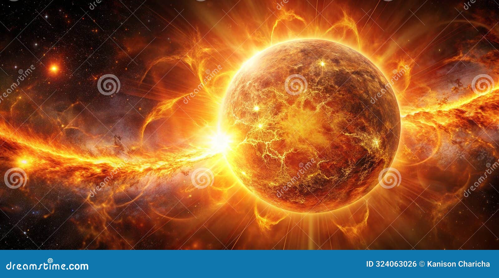 Solar Storm In The Universe Star Explosion Fire Wave AI-Created Content ...
