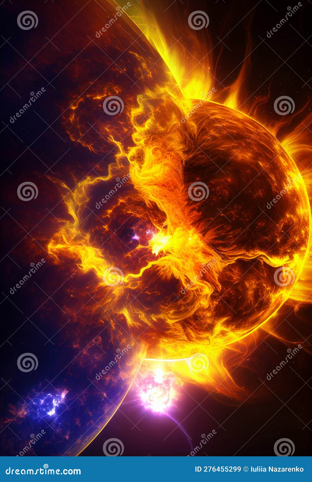 Solar Storms in Space. AI Generated Stock Illustration - Illustration ...