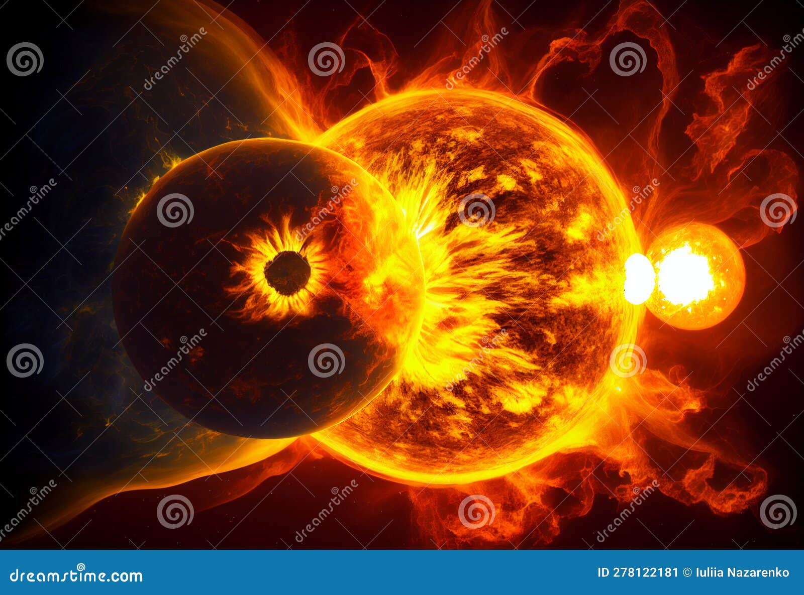 Solar Storms in Space. AI Generated Stock Illustration - Illustration ...