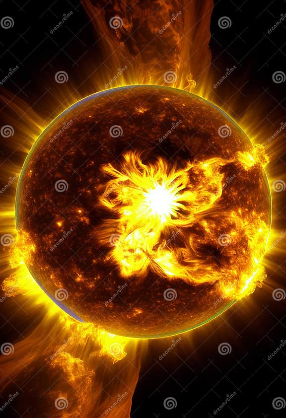 Solar Storms in Space. AI Generated Stock Illustration - Illustration ...