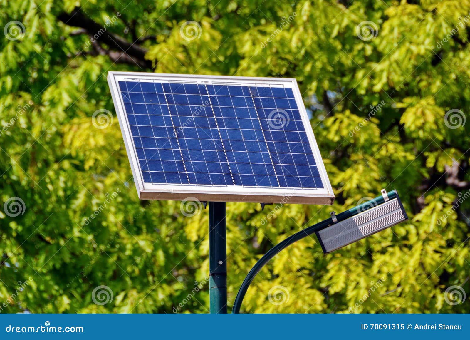 Solar Street Lamp. Autonomous Solar Power Plant For Lighting. Stock ...