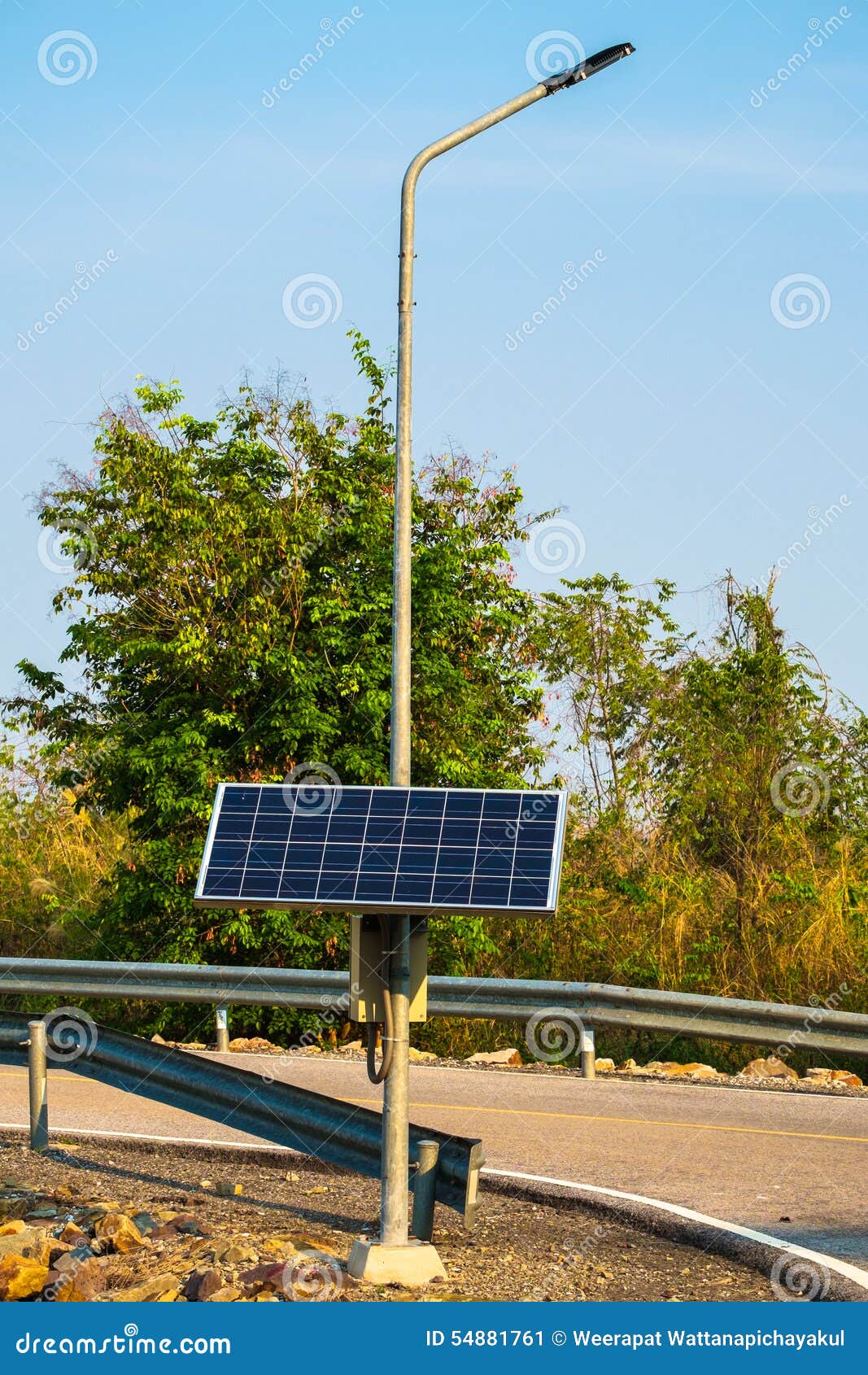 Solar street lamp stock image. Image of economy, pole - 54881761