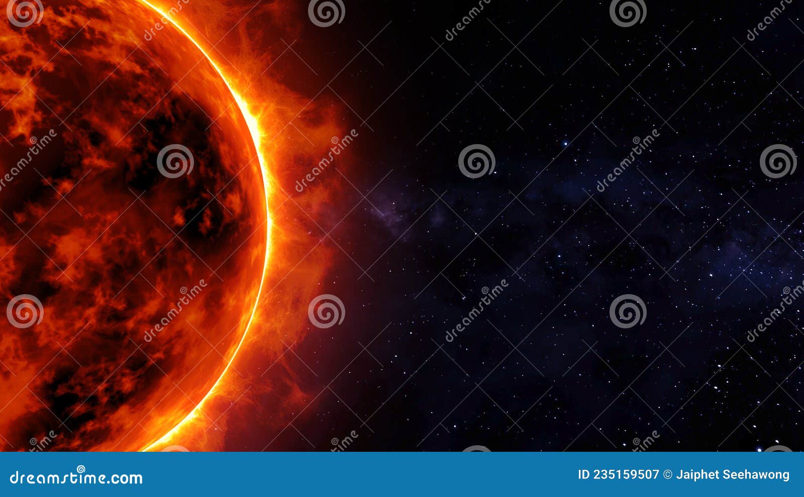 Solar Sun on Side Galaxy Space Background Stock Illustration ...
