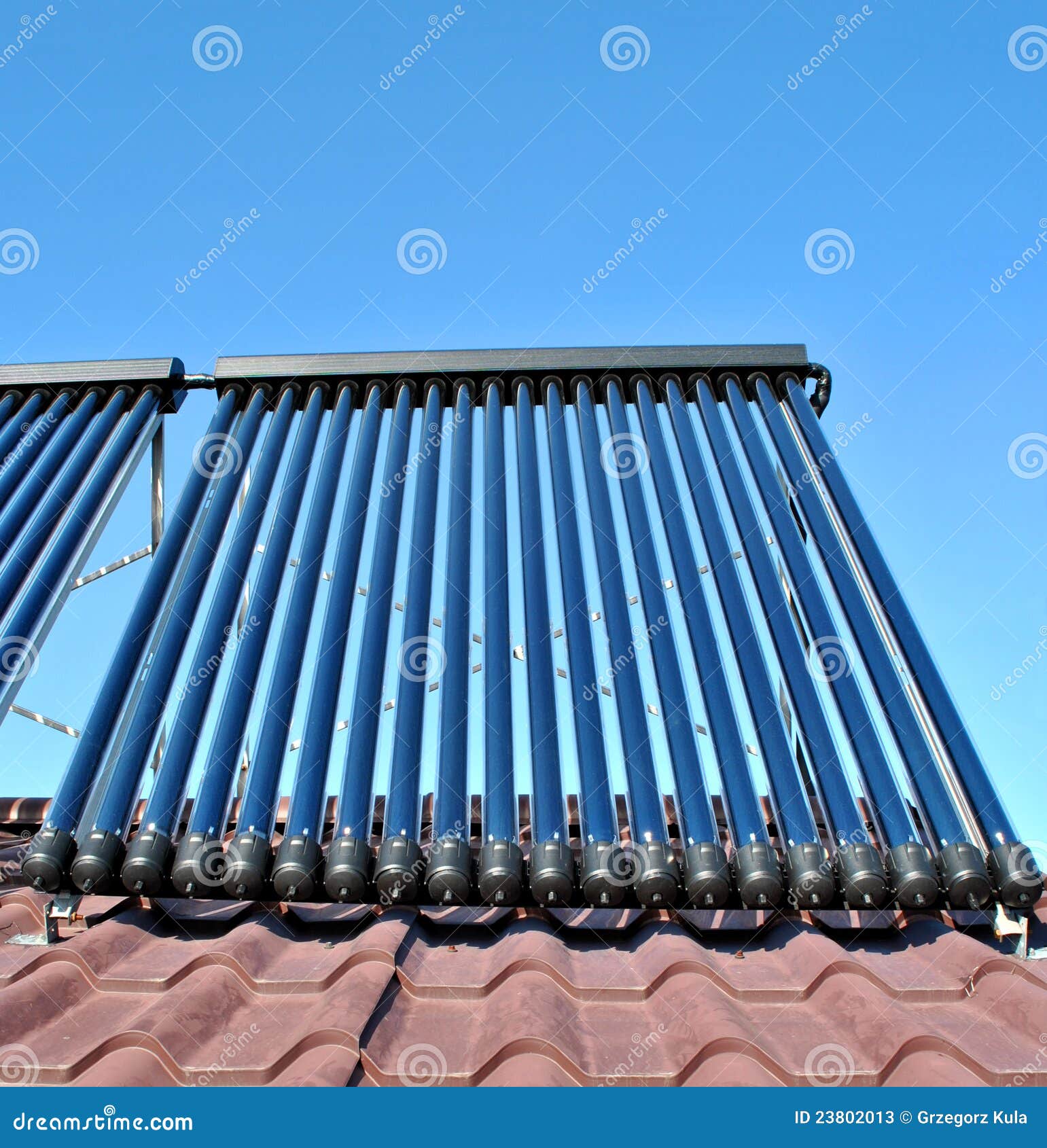 Solar system stock image. Image of heat, pipes, roof - 23802013