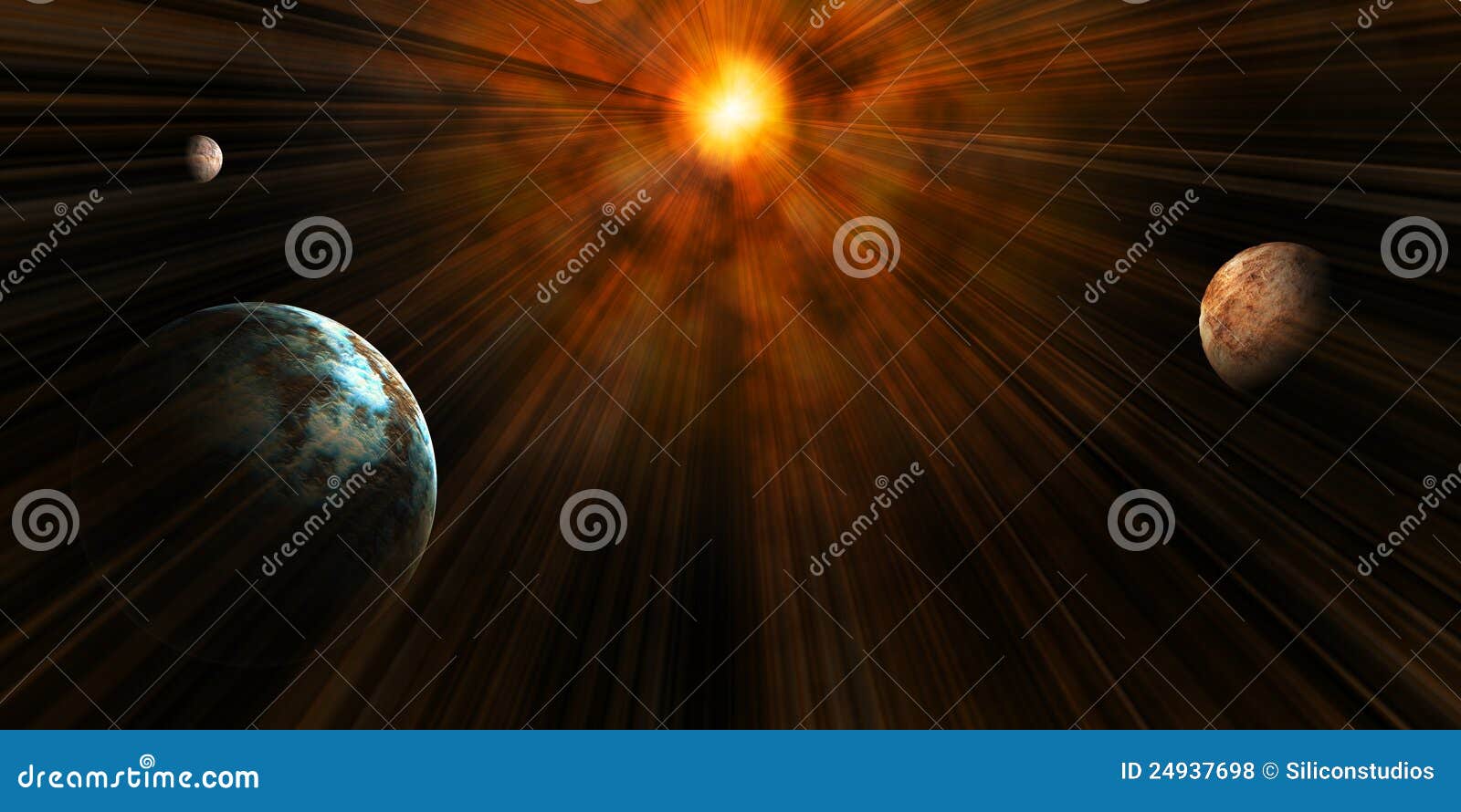 Solar System, Solar Power Plant With Trackable Elements In Sunshine ...