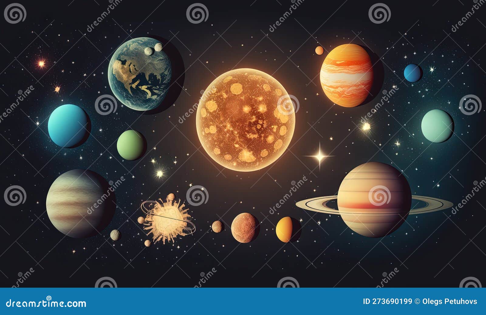 A Solar System with All the Planets in the Solar System Stock ...