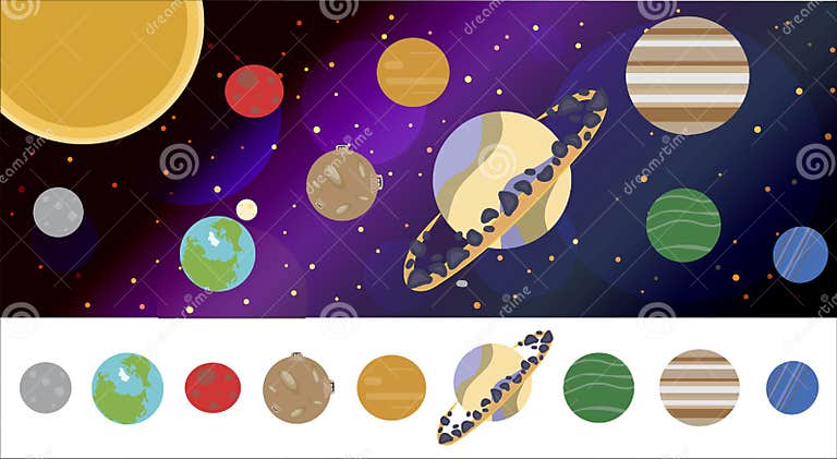 Space And Planet Background Planets Surface With Craters Stars And Comets In Dark Space