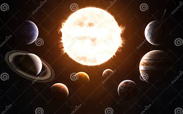 Solar System. All the Planets in Front of the Sun. Abstract Science ...