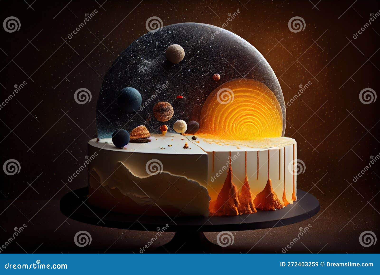 Solar System As a Cake, Created with Generative AI Technology Stock ...