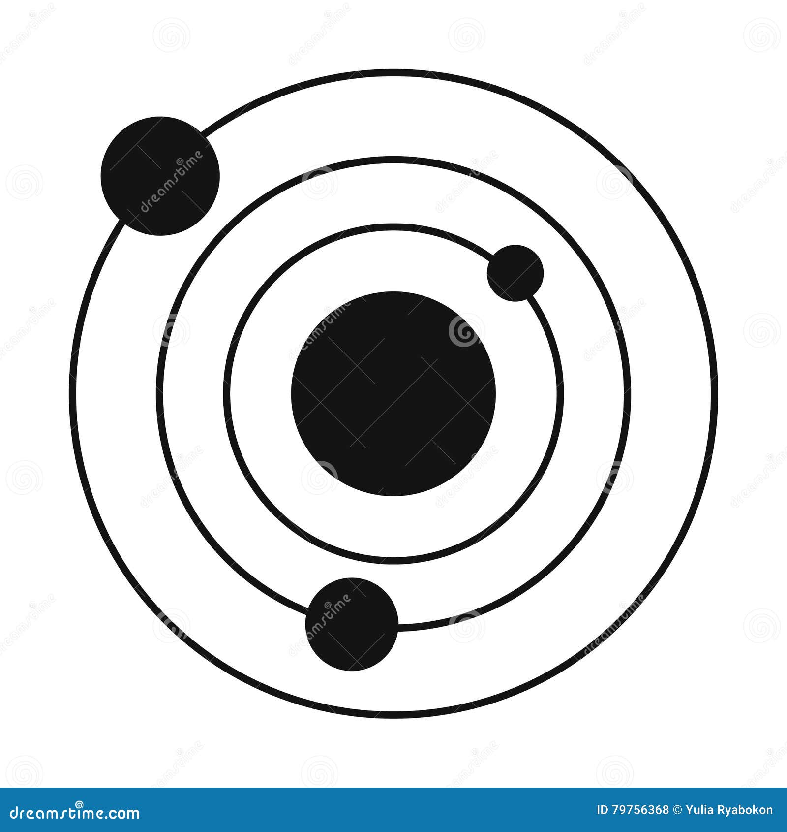 Solar System Black Simple Icon Stock Vector - Illustration of clusters ...