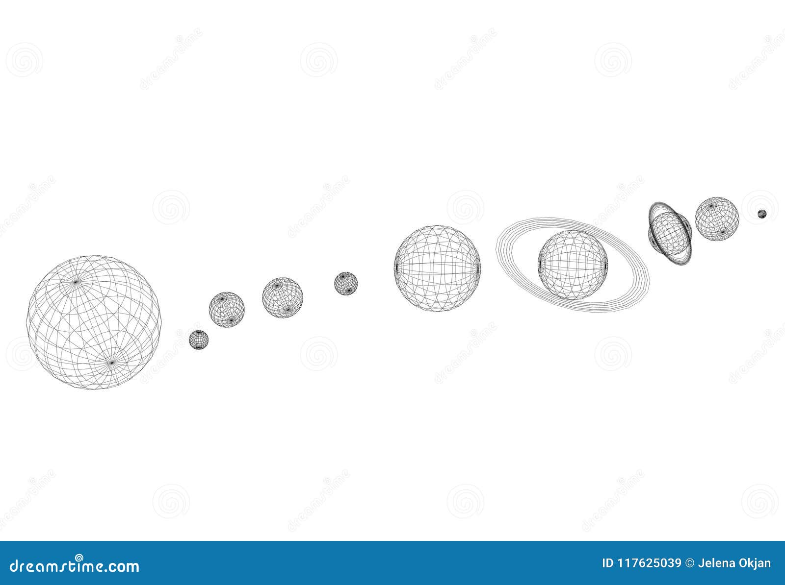 Solar System Blueprint - Isolated Stock Illustration - Illustration of ...