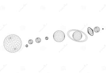 Solar System Blueprint - Isolated Stock Illustration - Illustration of ...