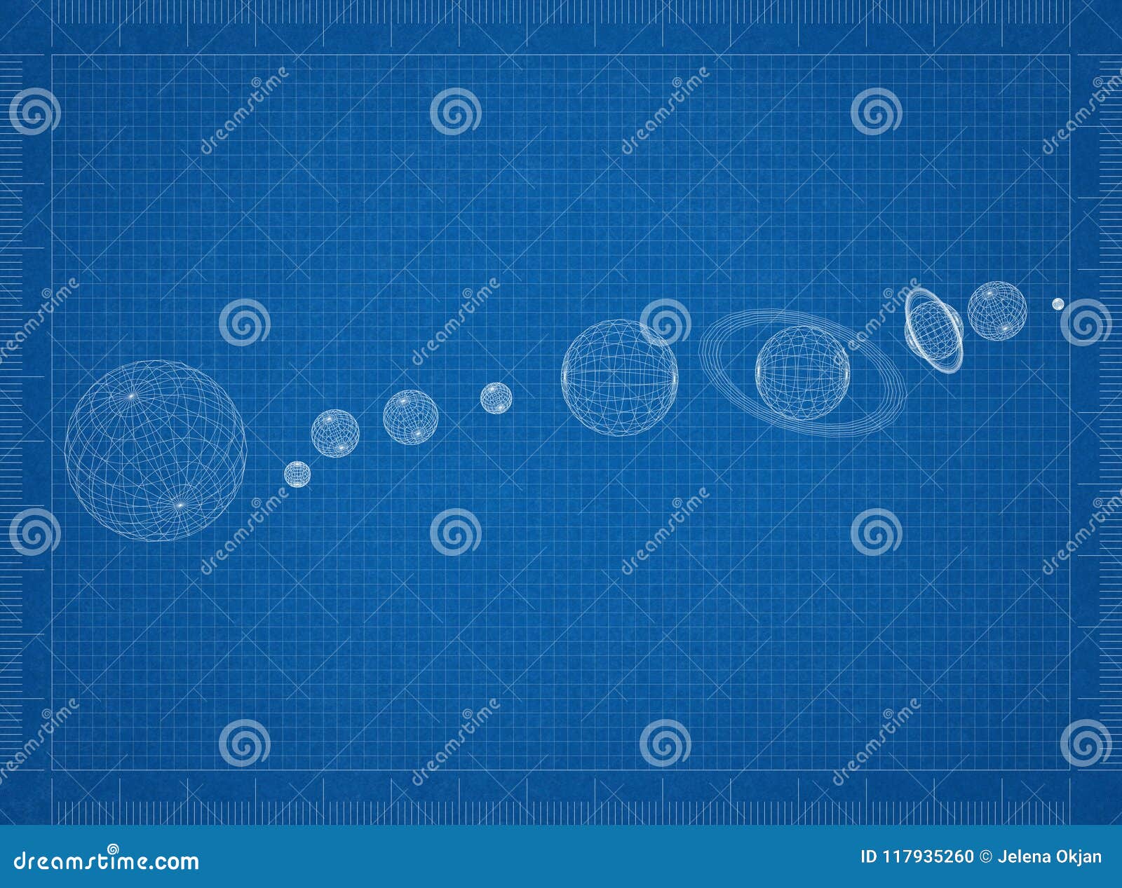Solar System Blueprint stock illustration. Illustration of astronomy ...