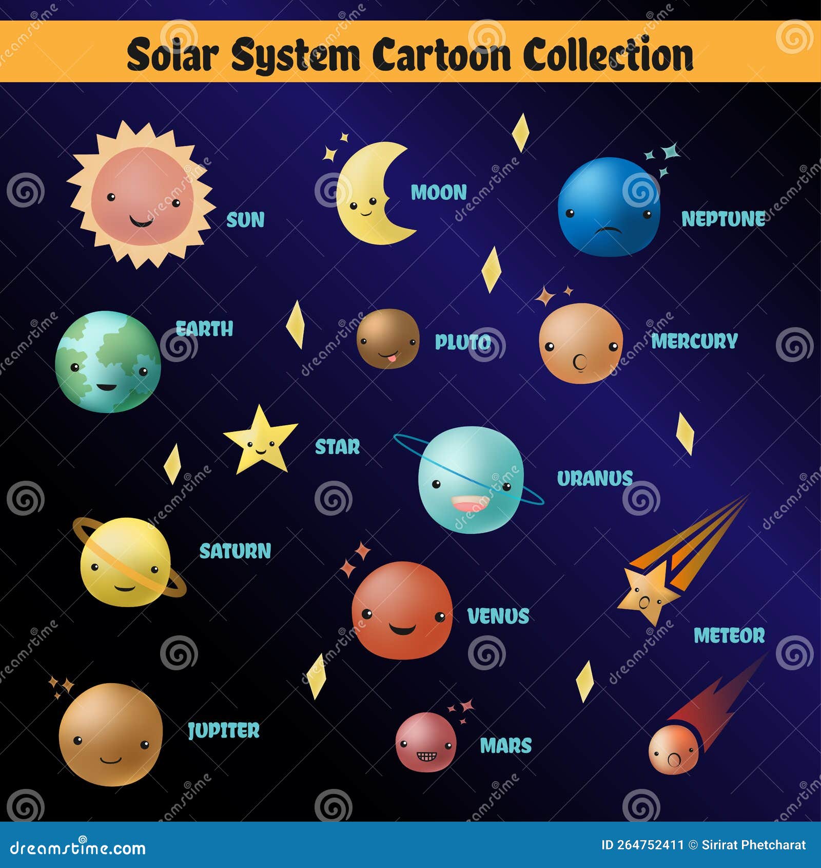 Solar_System_Cartoon_Collection Stock Vector - Illustration of solar ...