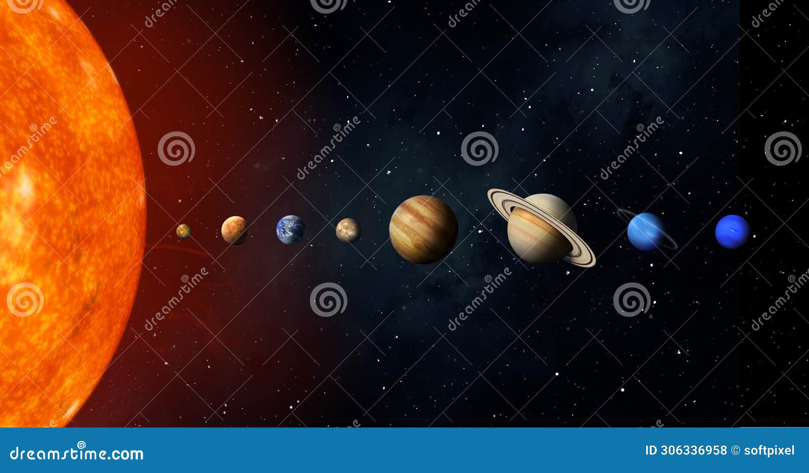 Solar System Celestial Bodies Realistic Astronomy Illustration Stock ...