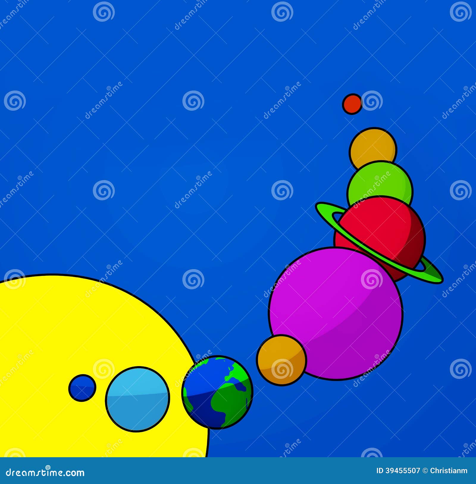 The solar system stock illustration. Illustration of colored - 39455507