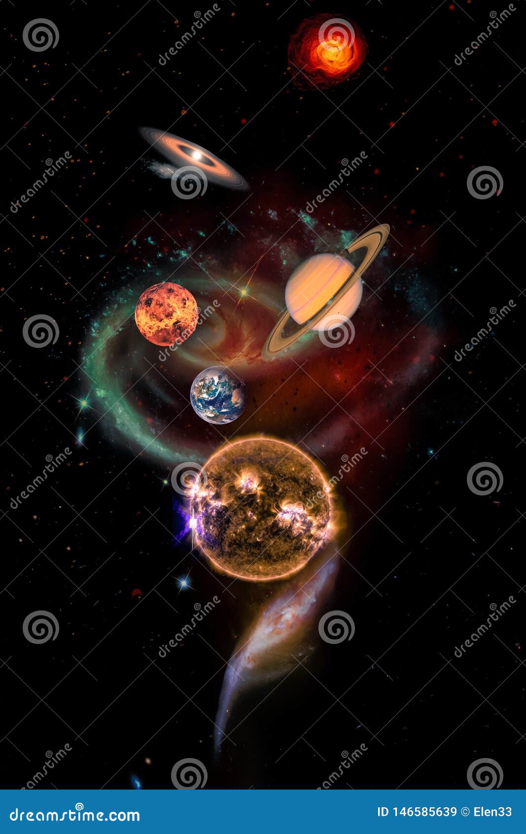 Solar system concept. stock image. Image of orbit, horoscope - 146585639