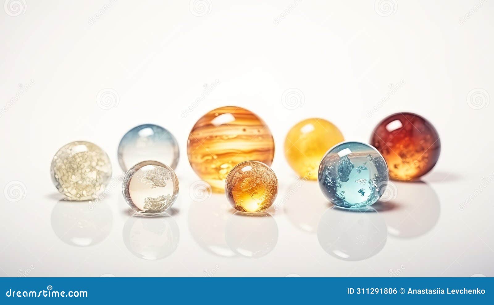 Solar System from Crystals on White Background Stock Illustration ...