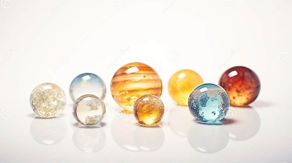 Solar System from Crystals on White Background Stock Illustration ...