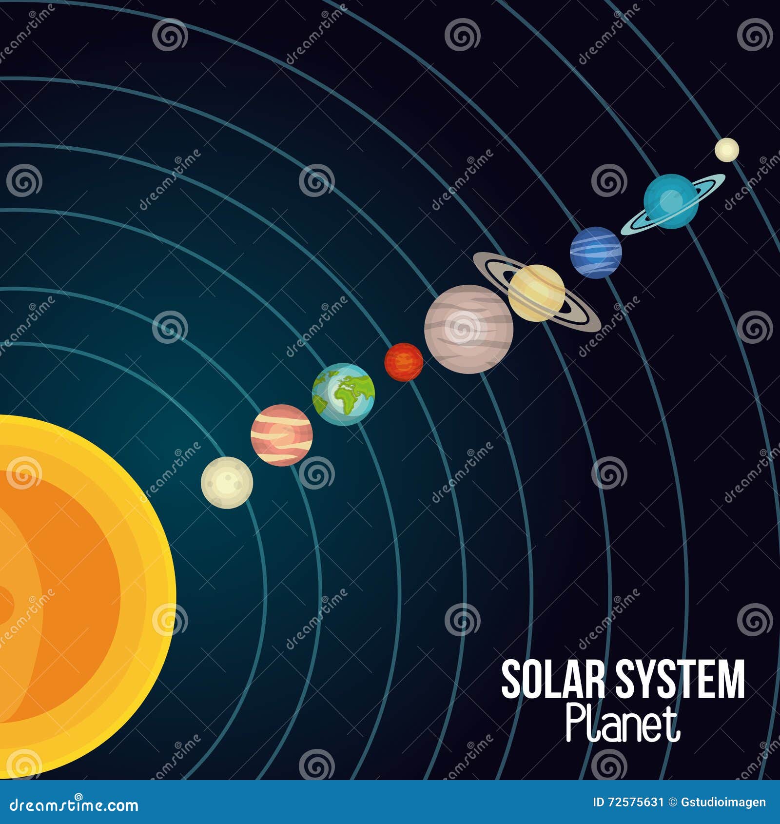 The solar system design stock illustration. Illustration of outer ...