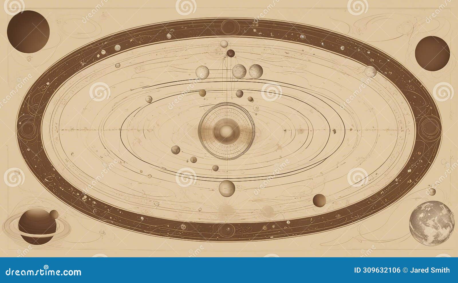 _A Solar System Design with the Moon Phases and the Planets Orbits ...