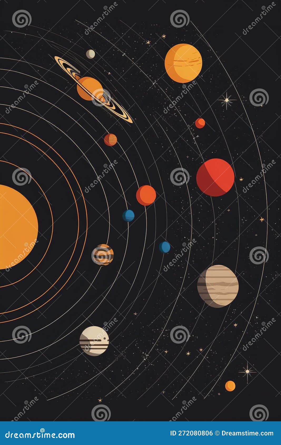 Solar System Flat Design Minimal Illustration Stock Illustration ...