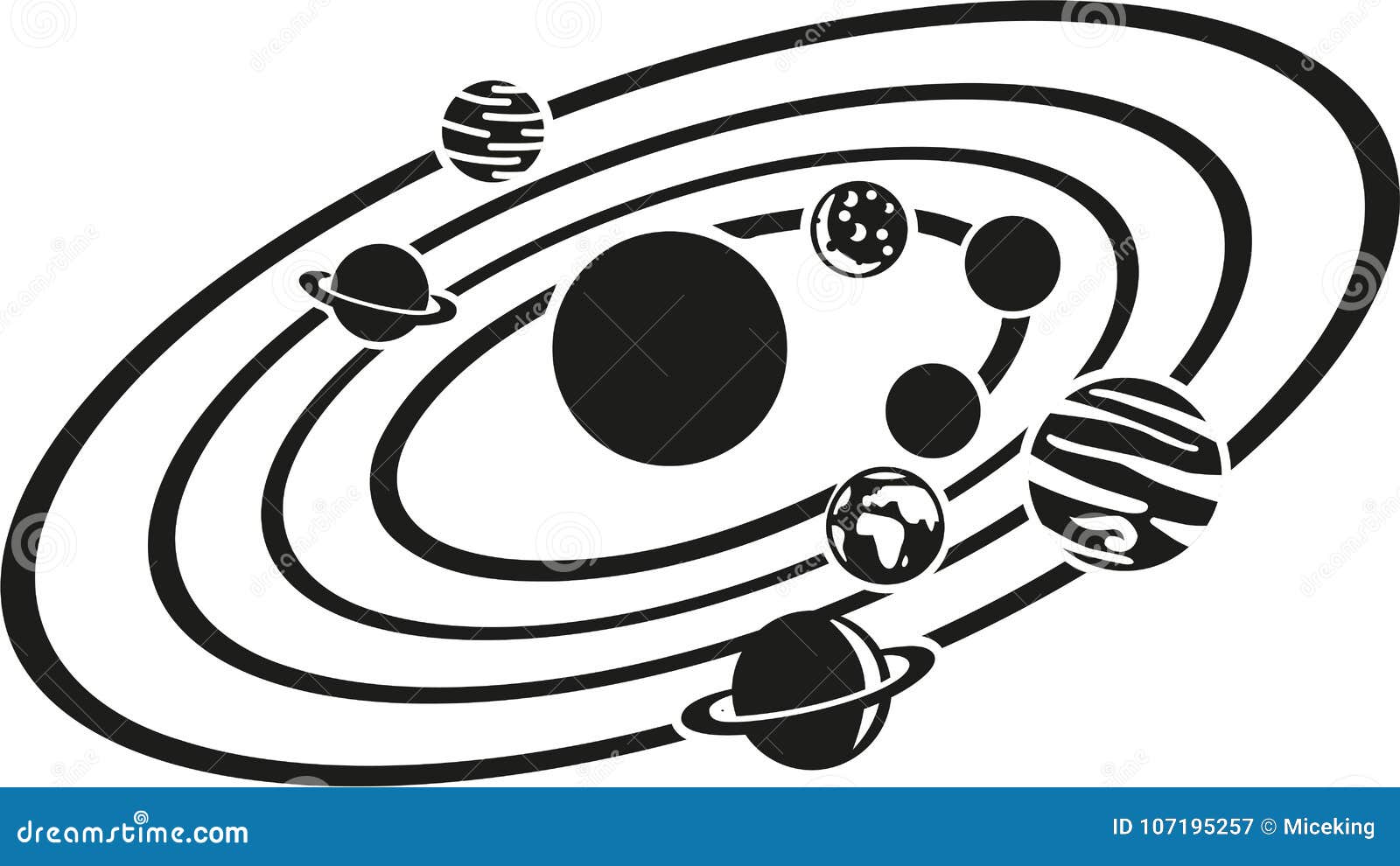 Solar system galaxy stock vector. Illustration of astronomy - 107195257