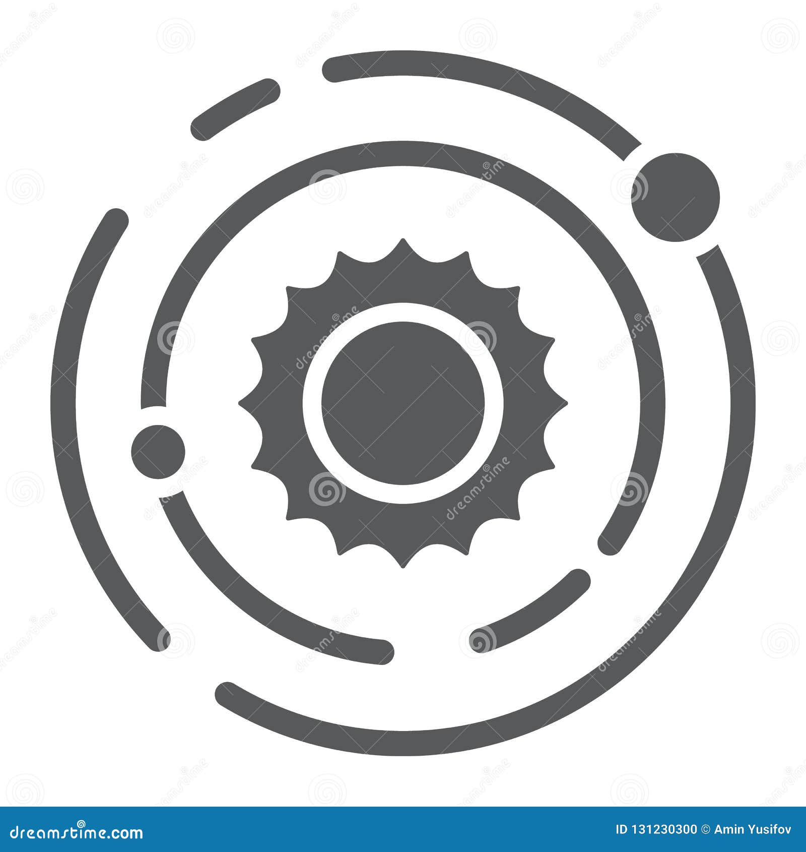 Solar System Glyph Icon, Space and Galaxy, Universe Sign, Vector ...