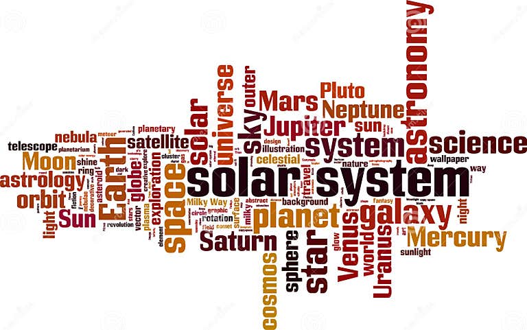 Solar System History Word Cloud Stock Vector - Illustration of mars ...